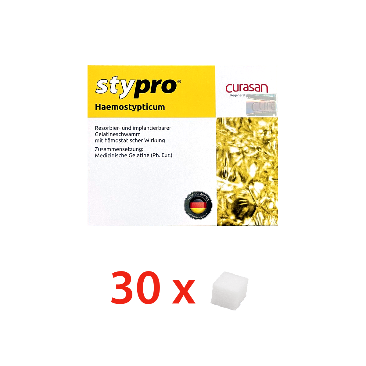 stypro Cubus - Hämostyptikum, 10 x 10 x 10 mm, 30 Stück - RUNDAS